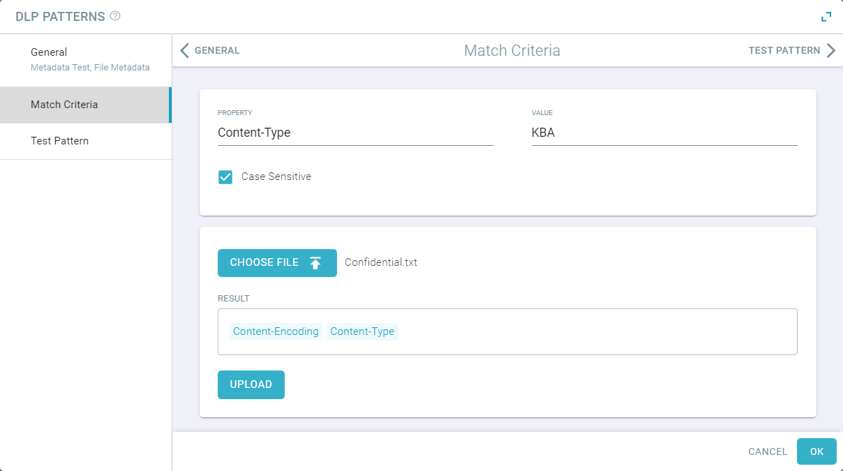 Creating file metadata data pattern